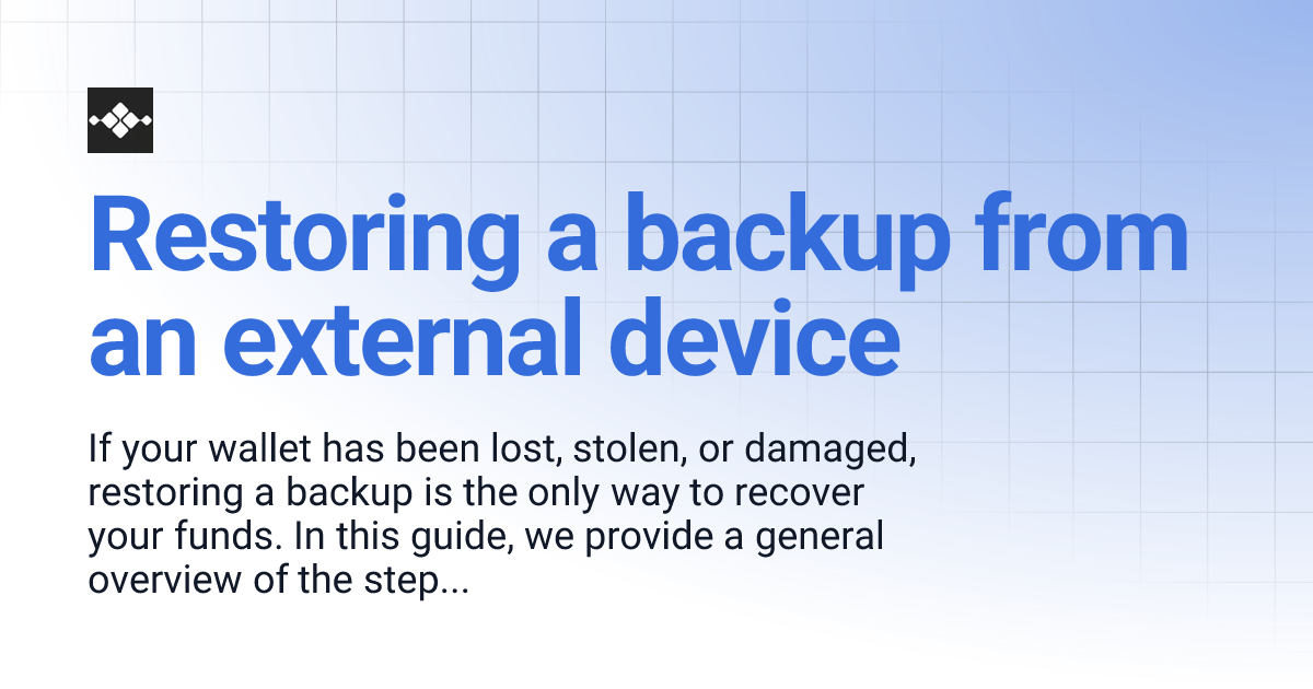 Restoring a backup from an external device | Docs | DECENOMY