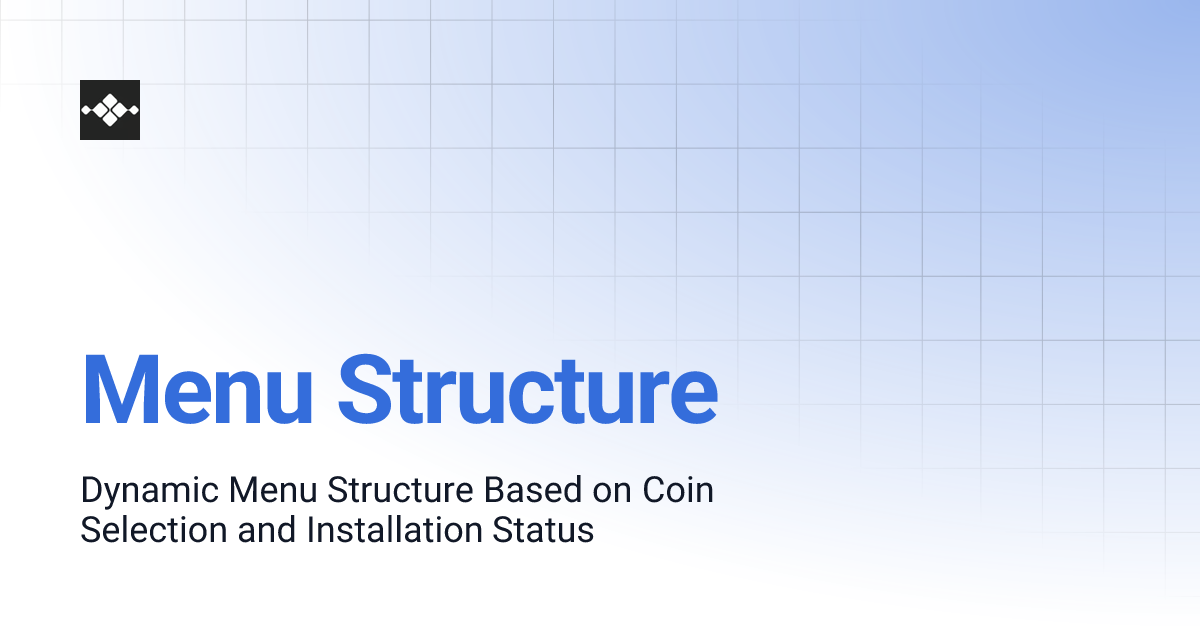 Menu Structure | Docs | DECENOMY